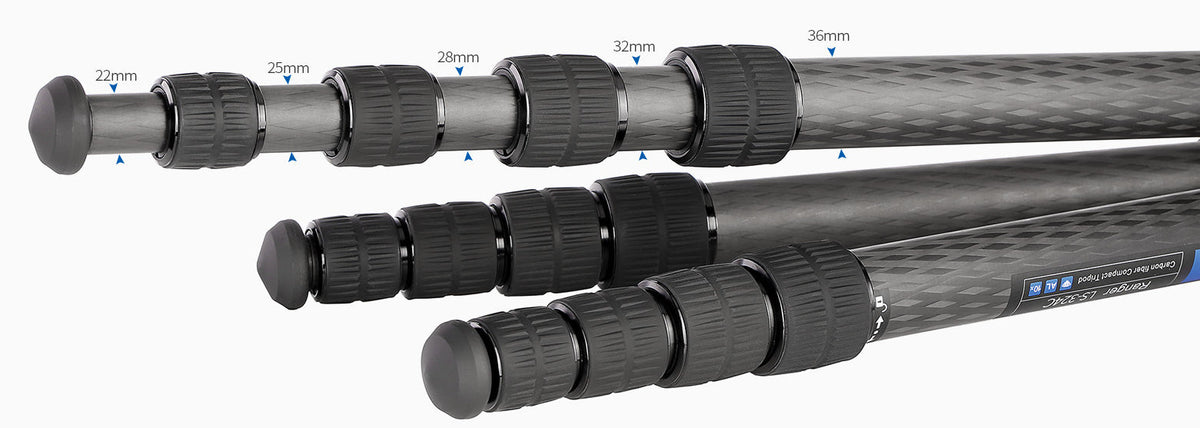 Leofoto Tripod Leg Shim Set 12 Pieces for 365C Tripods; 32mm, 28mm, 25 ...