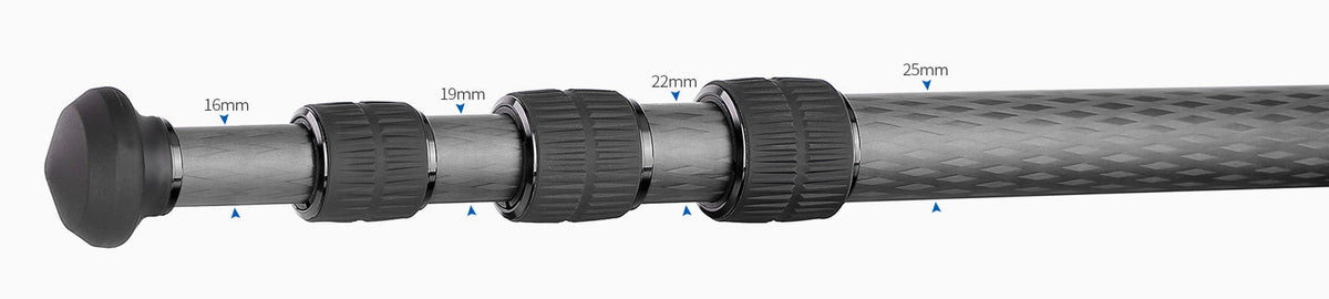 Leofoto Tripod Leg Shim Set 9 Pieces for 254C Tripods; 22mm, 19mm, 16m ...