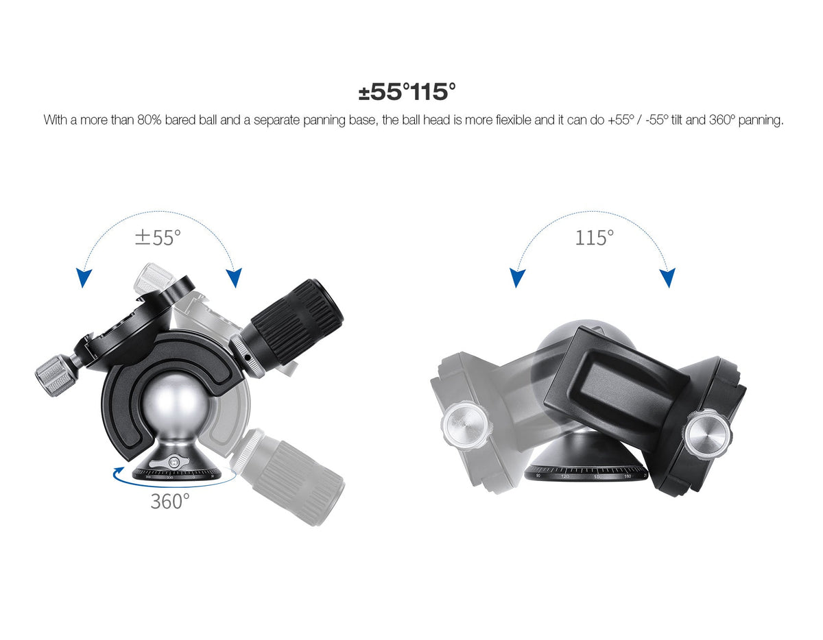 Leofoto MH-50 Panning Ball Head w Handlebar Control Arca Compatible Id ...