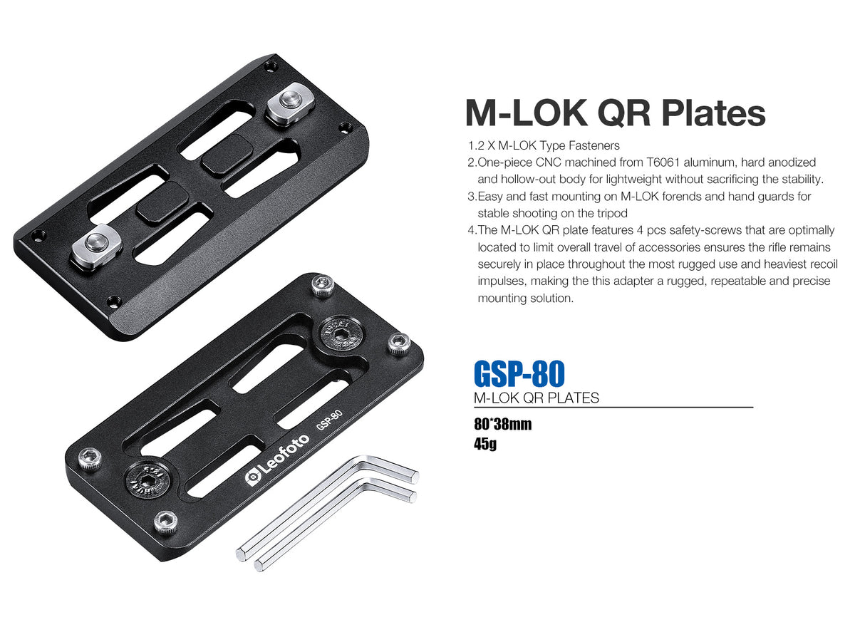Leofoto GSP-80 / GSP-140 / GSP-240 / GSP-300 M-LOK QR Plates | Arca ...